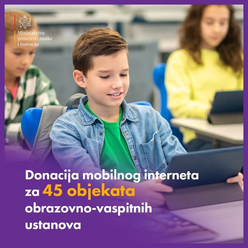 Mobilni internet za 45 objekata obrazovno-vaspitnih ustanova